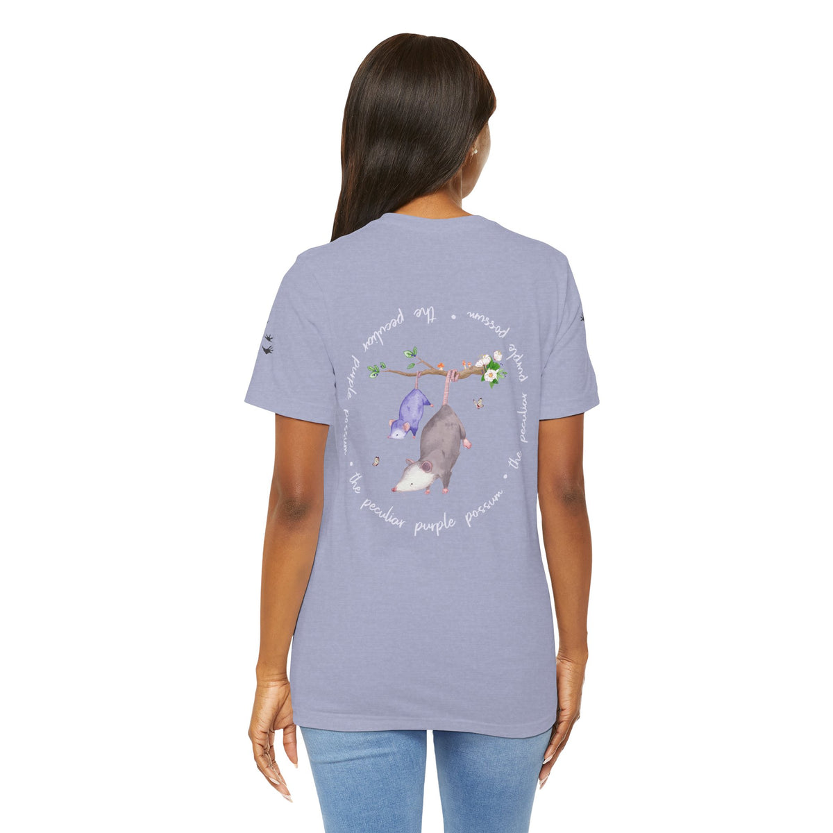 Logo on the back – The Peculiar Purple Possum